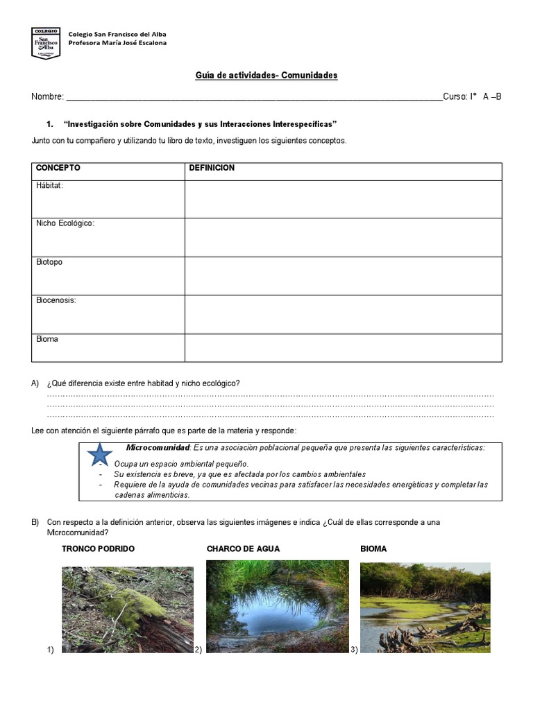 Guía de actividades sobre interacciones ecológicas entre especies | PDF ...