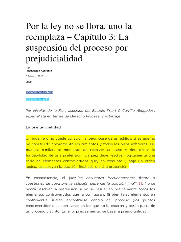 La Perjudicialidad | PDF | Ley procesal | Jurisdicción