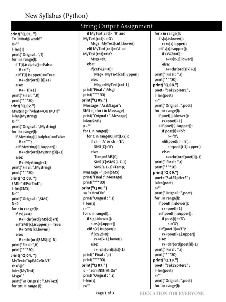 Strings in Python | PDF | Text Messaging | Networking Standards