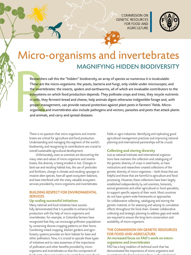 Micro-organisms and Invertebrates in Agriculture | PDF | Biodiversity ...