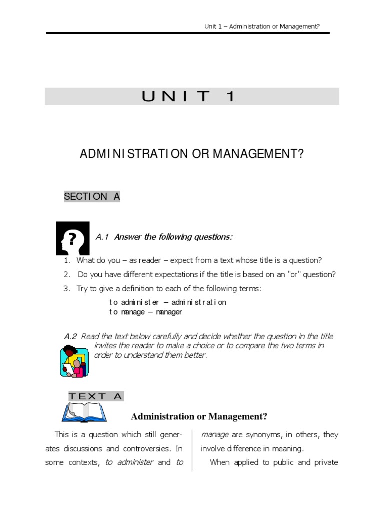 Unit 1: Administration or Management? | Download Free PDF | Public ...