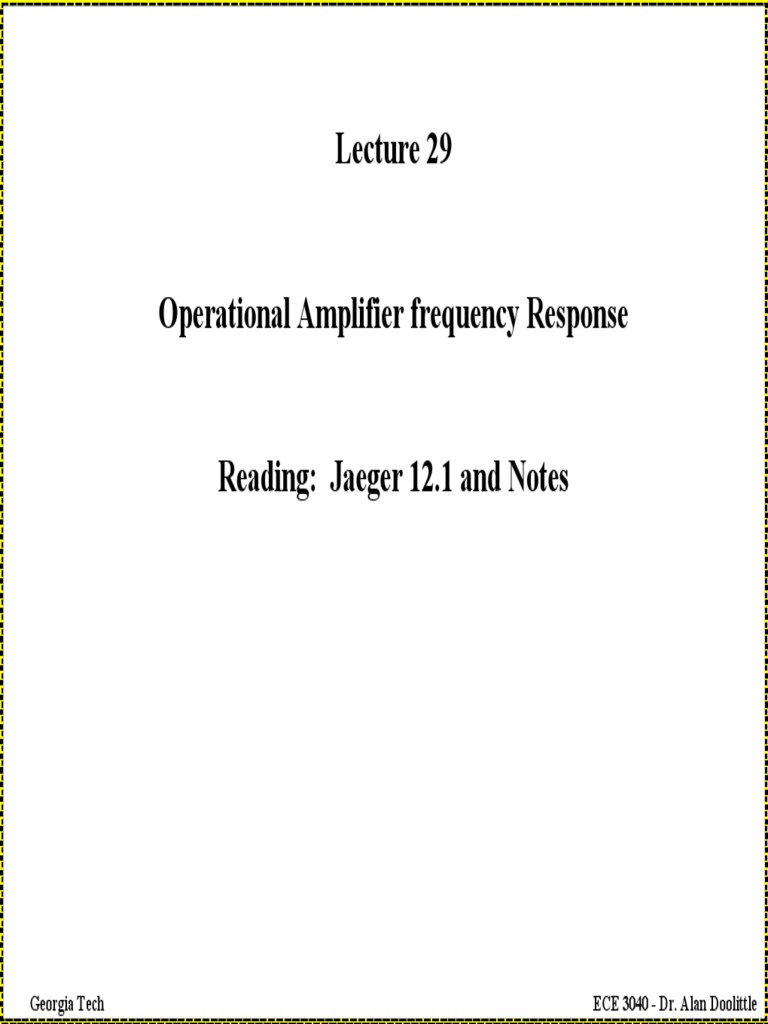 Lecture29-OP Amp Frequency Response PDF | PDF | Amplifier | Operational ...