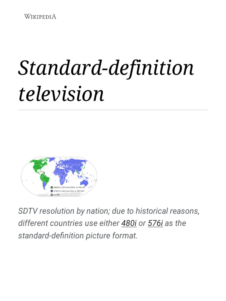 SDTV Television - Wikipedia | PDF | Display Technology | Film Industry