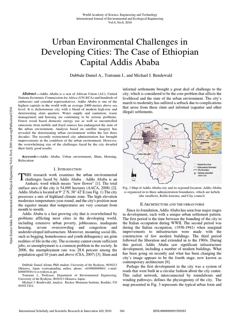 Urban Environmental Challenges in Developing Cities The Case of ...