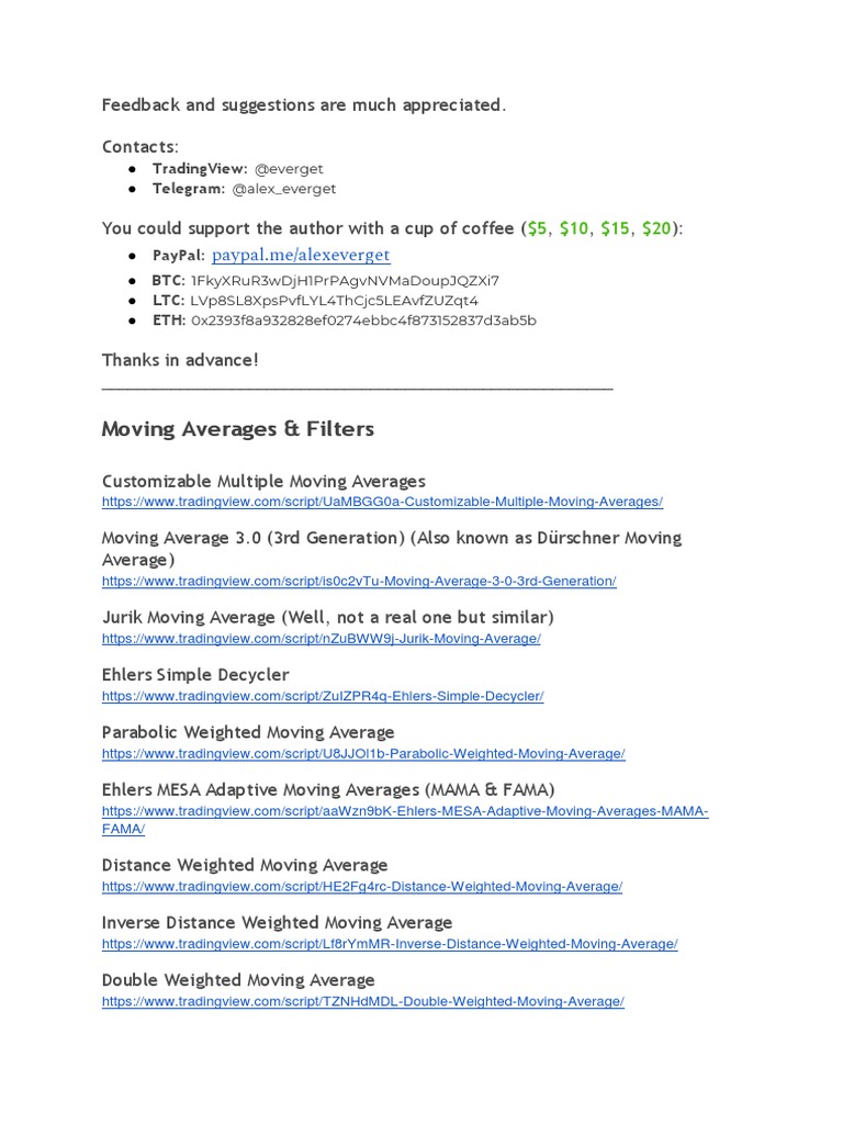 Free Pine Script Indicators | PDF | Moving Average | Teaching Mathematics