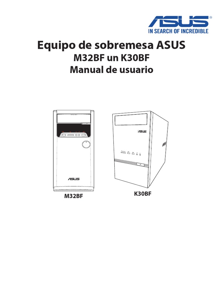 Manual Del PC ASUS M32BF-K30BF | PDF | USB | Hardware de la computadora