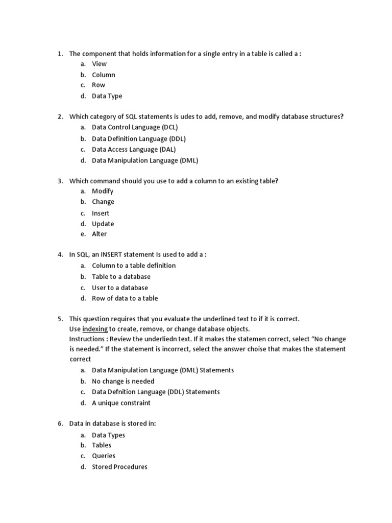 Latihan MTA 1 | PDF | Relational Database | Data