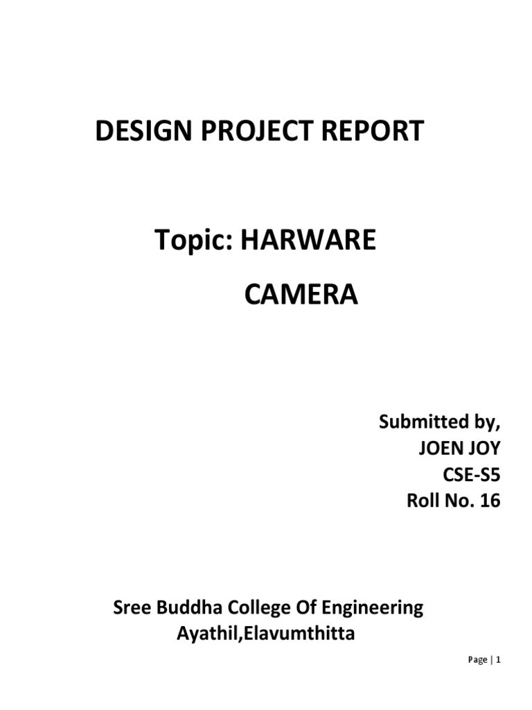 Design Project Paper | PDF | Single Lens Reflex Camera | Camera