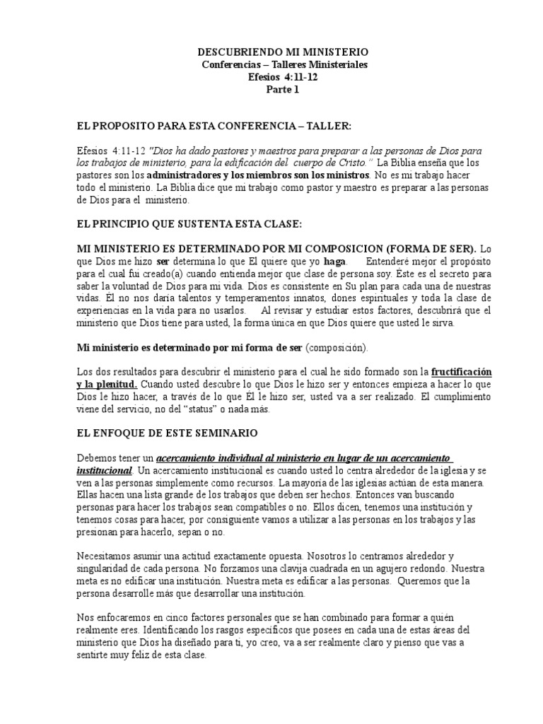 Descubriendo Mi Ministerio | PDF | Cristo (título) | Pablo el apóstol