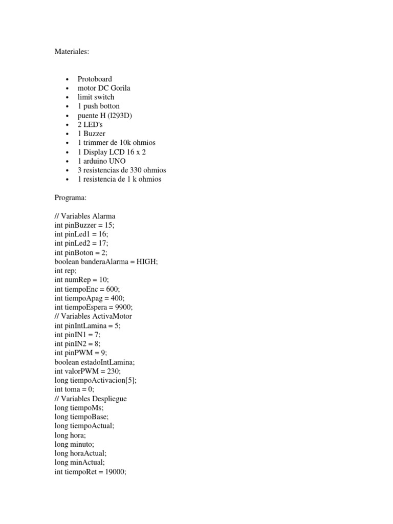 Pastillero Inteligente Con Arduino | PDF | Electrónica | Ingeniería Electrónica