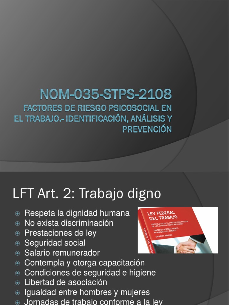 Nom 035 STPS 2018 | PDF | Estrés (biología) | Depresión (estado de ánimo)