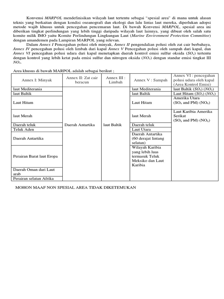 MARPOL Special Areas | PDF