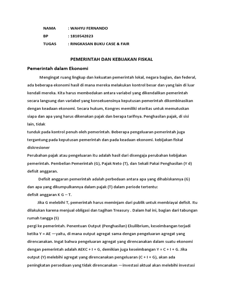 Rangkuman Buku Case and Fair | PDF