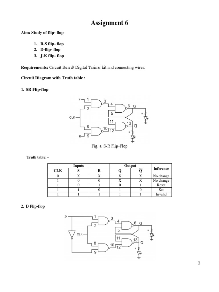 Flip Flop Experiment | PDF | Electrical Circuits | Electronic Circuits