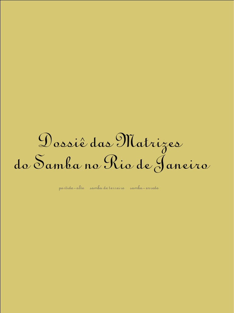 Samba Do Rio de Janeiro É Patrimônio Cultural Do Brasil | PDF | Rio de ...