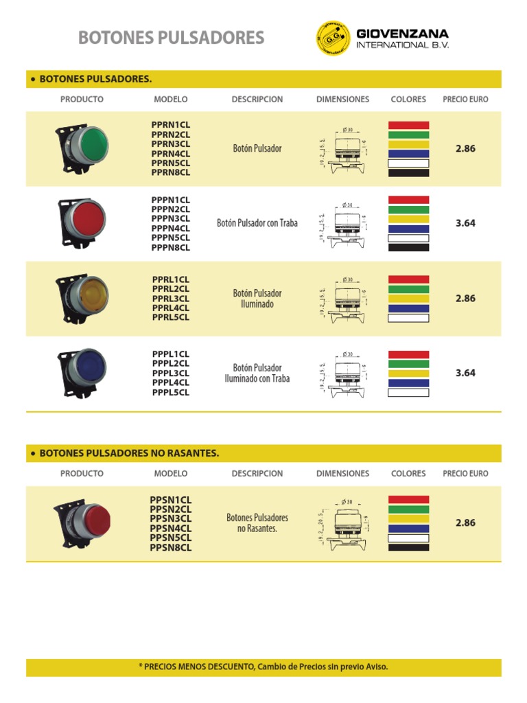 Botones Pulsadores y Accesorios en Euro | PDF | Informática y ...