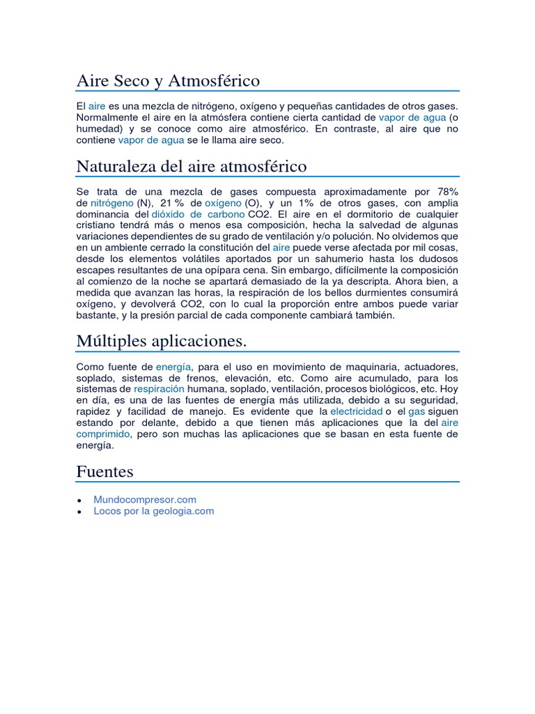 Aire Seco y Atmosférico | PDF