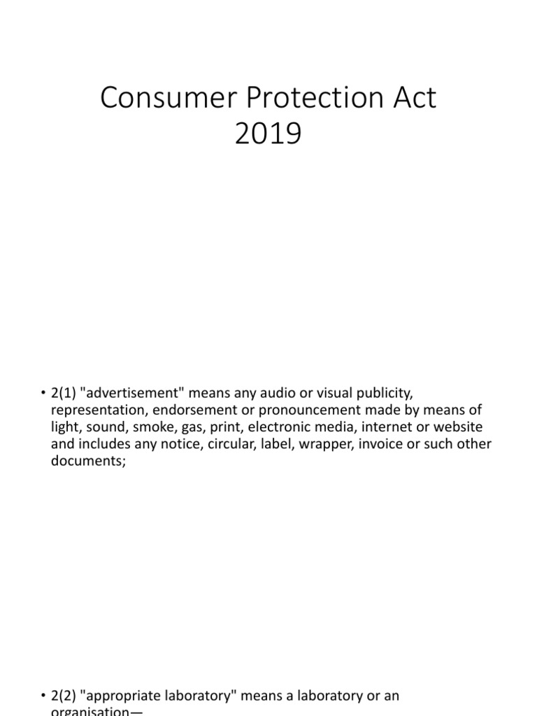 Consumer Protection Act 2019 Overview | PDF | Consumer Protection | Goods