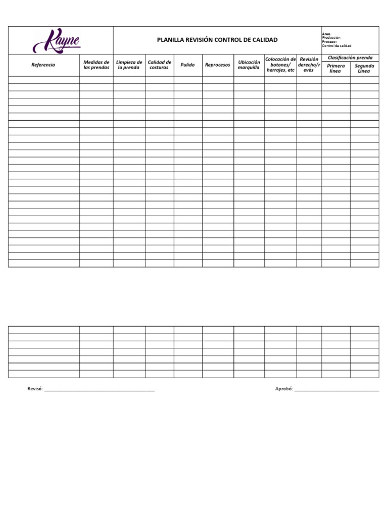 Formato Control de Calidad | PDF