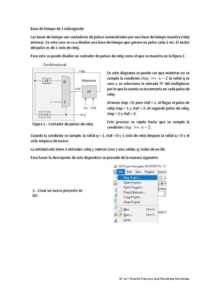 Base de Tiempo de 1 Milisegundo | PDF | Vhdl | Ingeniería Informática