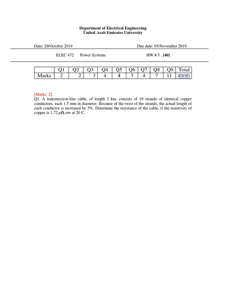 HW 3 2 | PDF | Electric Power Transmission | Electrical Impedance
