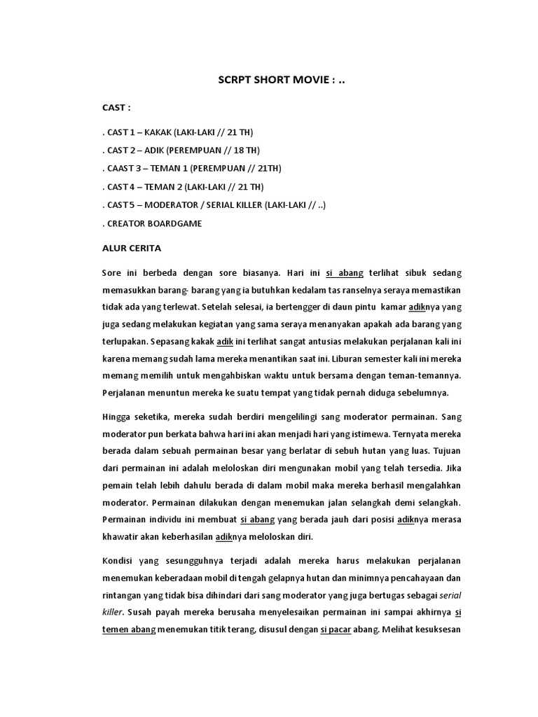 Script Film Pendek | PDF