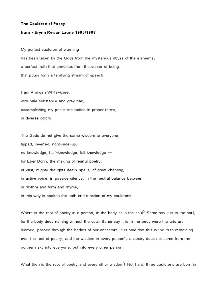 Cauldron of Poesy | PDF | Wisdom | Poetry