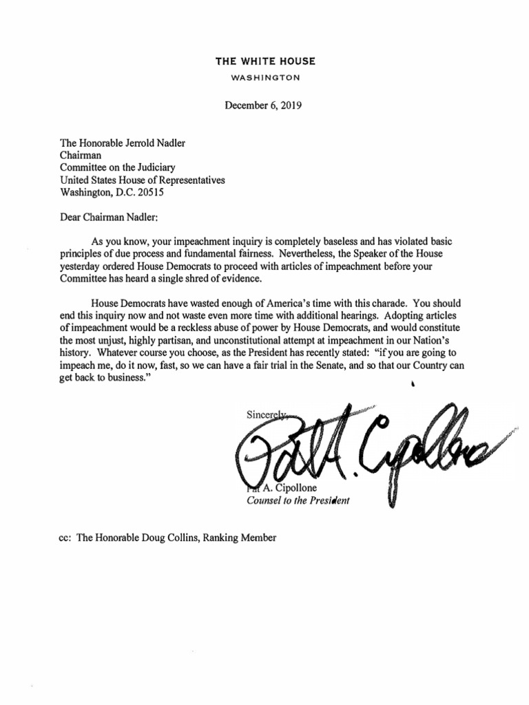 White House Letter | PDF
