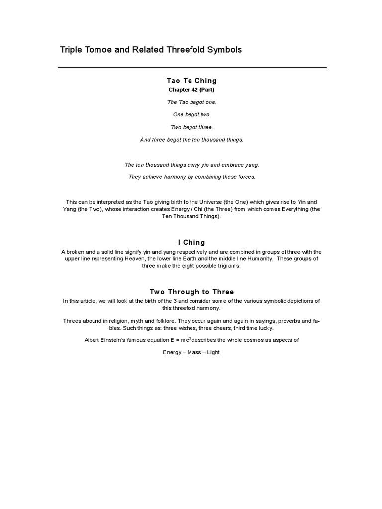 Triple TOMOE and Related Threefold Symbols PDF | PDF | Yin And Yang | Hades