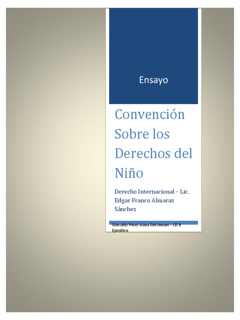 Convencion de Los Derechos Del Niño | PDF | Derechos de los niños ...