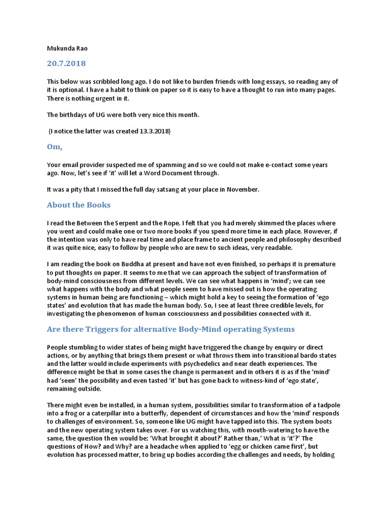 Mukunda Rao | PDF | Ramana Maharshi | Consciousness