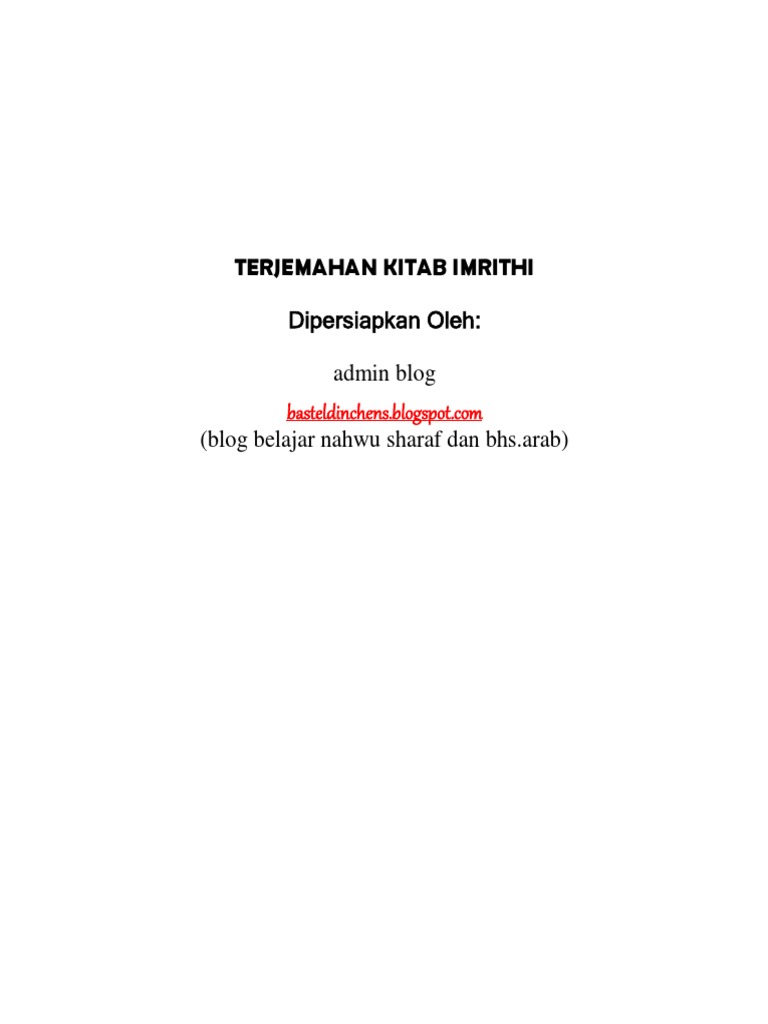 Terjemahan Kitab Imrithi PDF | PDF