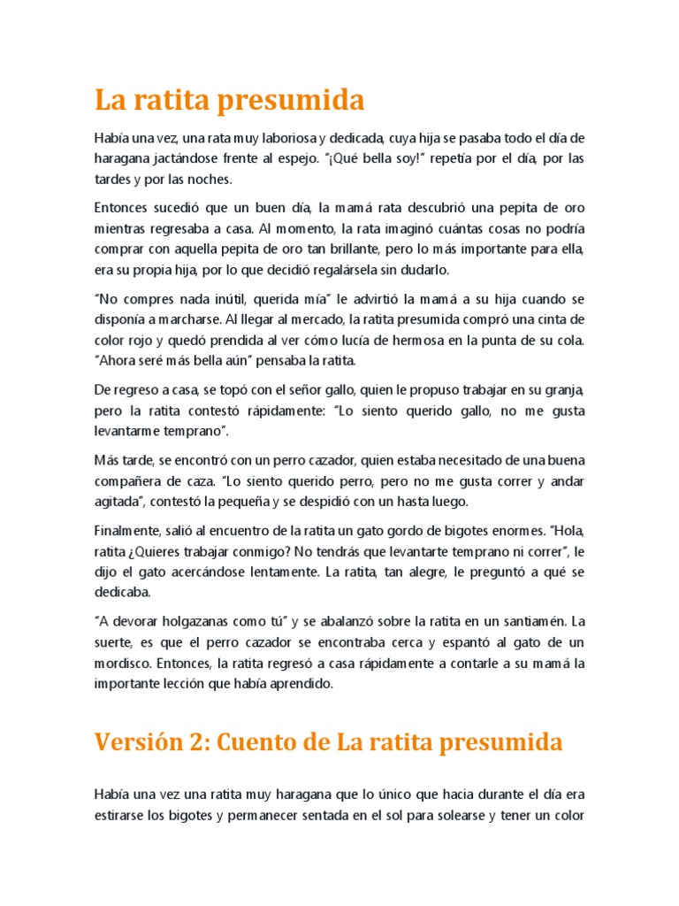 La lección de la ratita presumida | PDF | Gatos | Perros