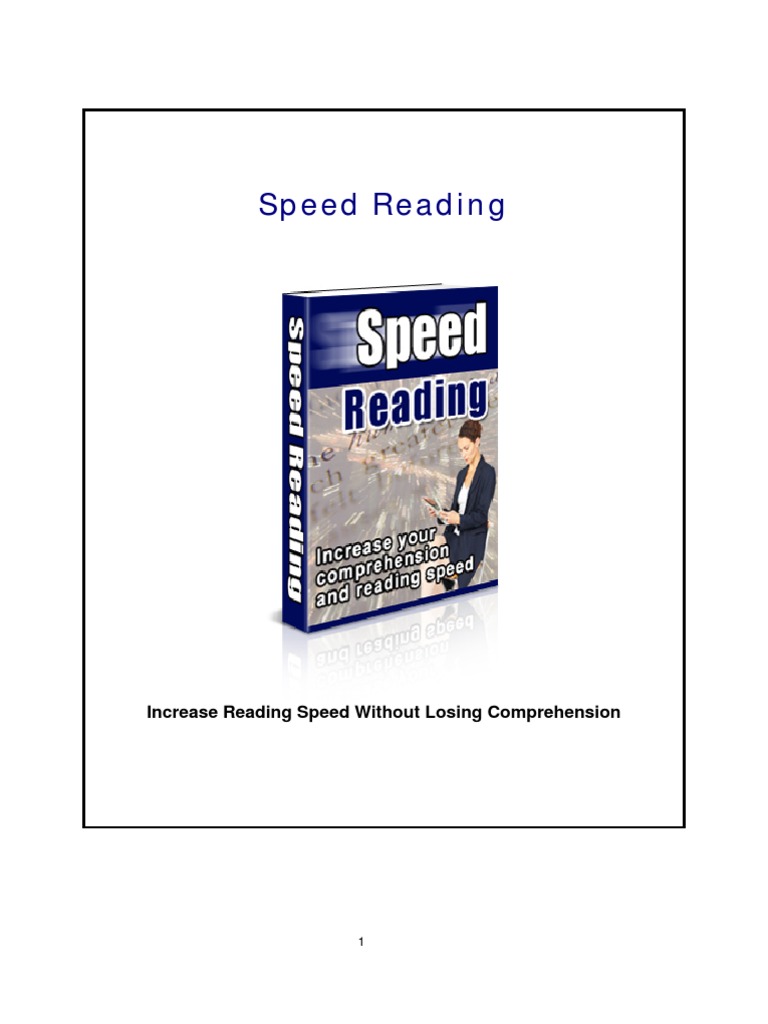 Speed Reading | PDF | Reading Comprehension | Speed Reading