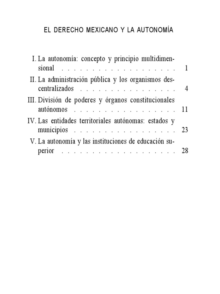 Autonomía en el Derecho Mexicano | PDF | México | Administración Pública