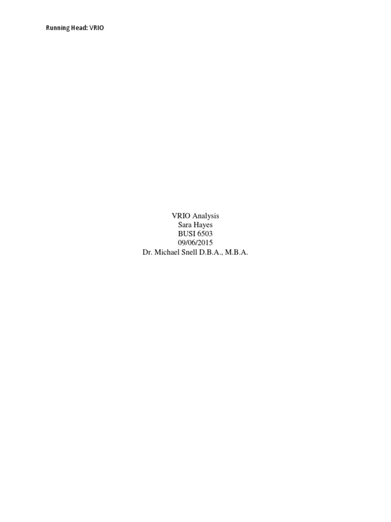 VRIO Analysis | PDF | Walmart | Retail