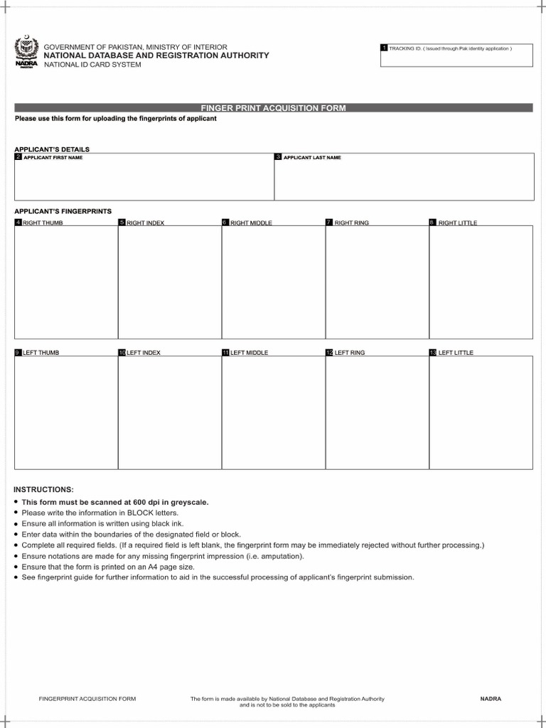Fingerprints Form | PDF