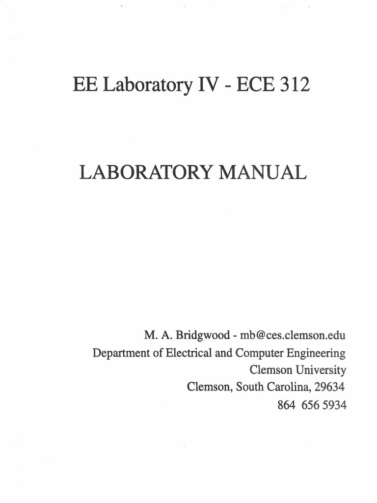 Ece - 312 Laboratory Manual PDF | PDF