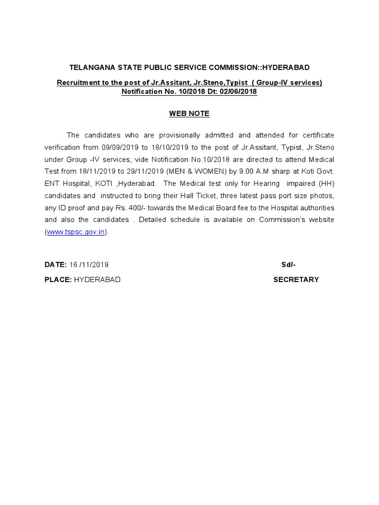 TSPSC Group 4 Webnote | PDF