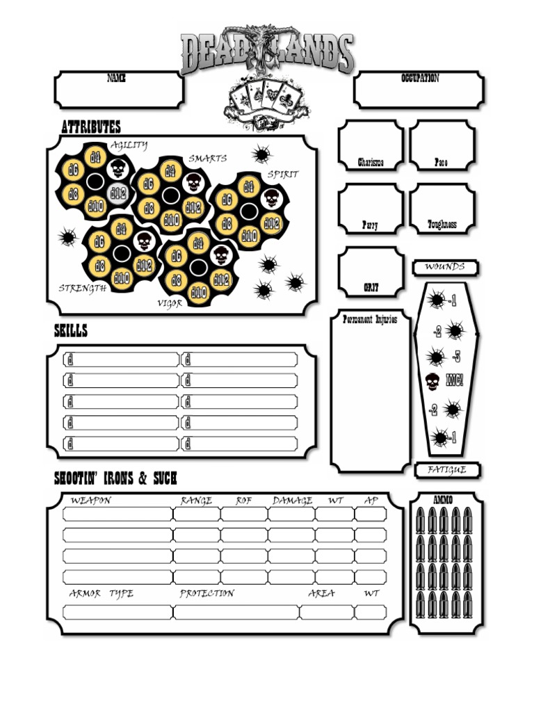 Deadlands Character Sheet | PDF