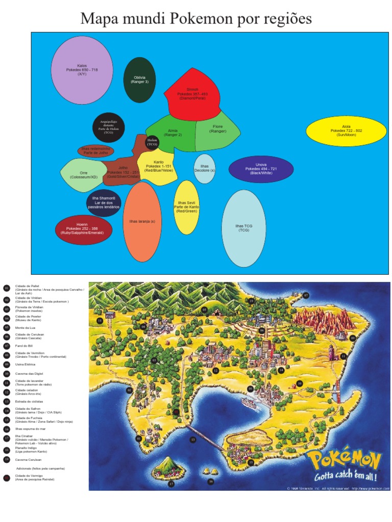 Mapa Pokemon PDF | PDF | Mitologia artificial | Jogos japoneses