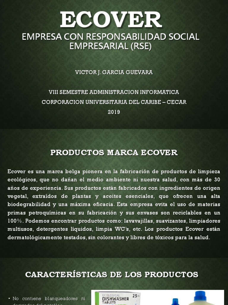 Ecover: Pionera en Limpieza Ecológica | PDF | Sustentabilidad | Entorno natural