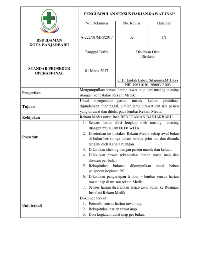 Sop Sensus Harian | PDF