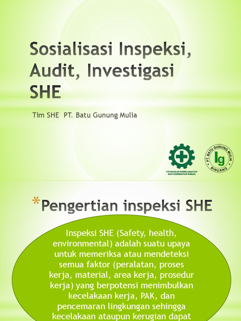 Sosialisasi Inspeksi Dan Audit SHE