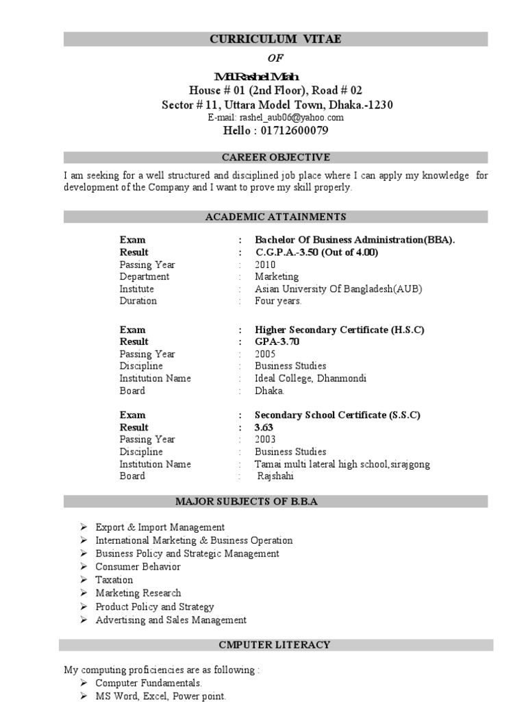 CV | PDF | Bangladesh | Business