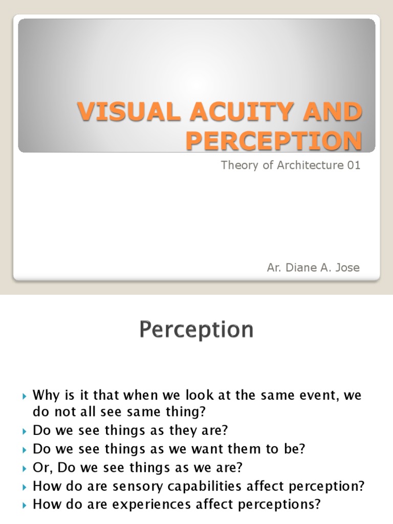 Theory of Architecture - Perception 1 | PDF