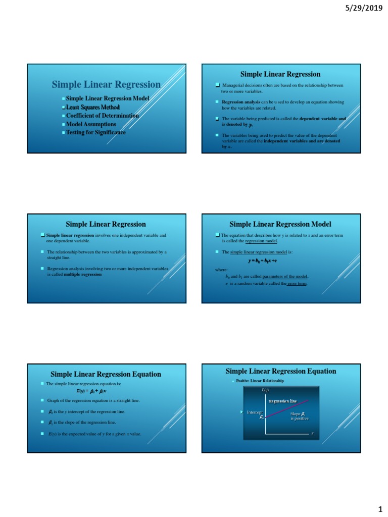 Analyzing the Relationship Between Variables: An Introduction to Simple Linear Regression | PDF ...