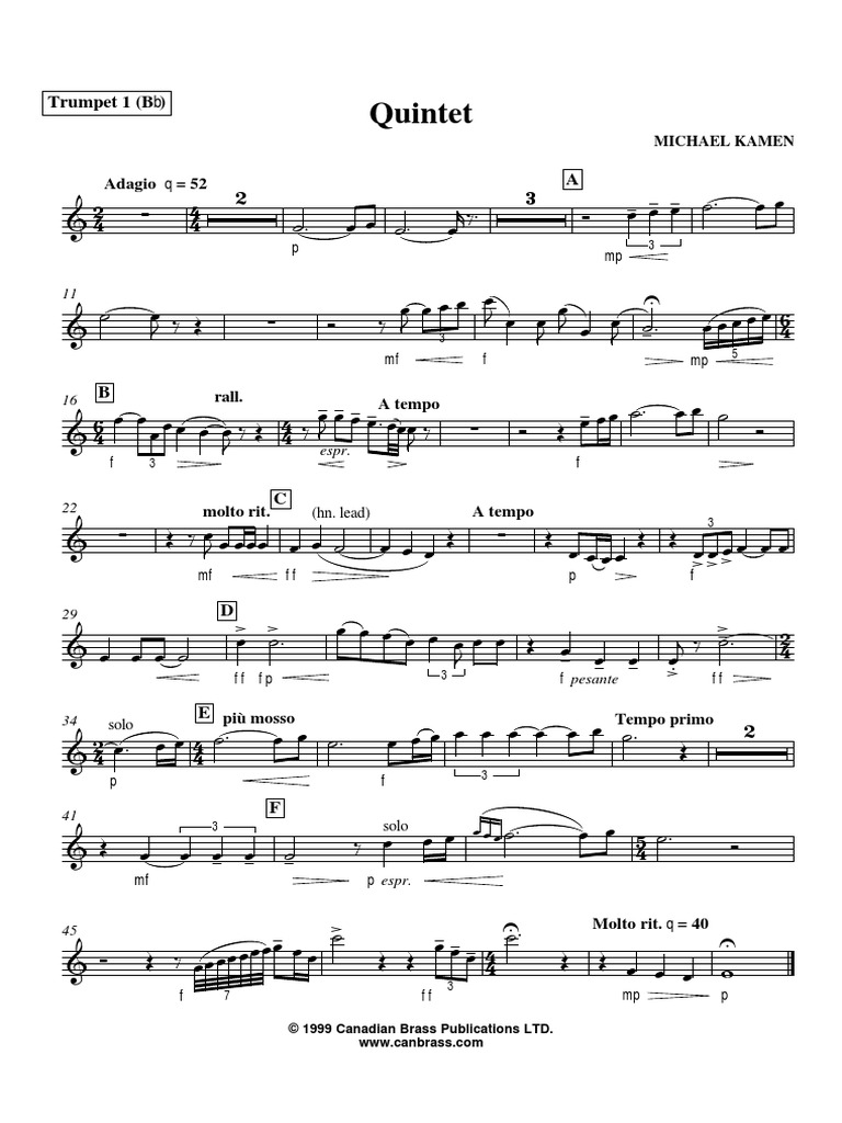 Quintet Michael Kamen PDF | PDF
