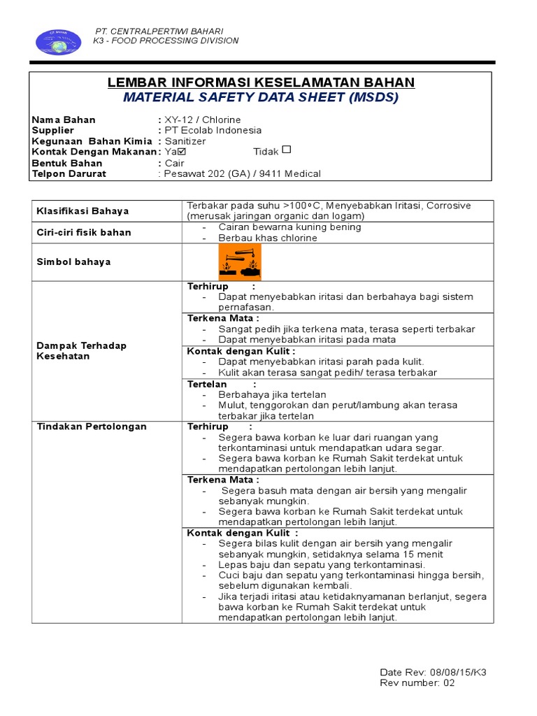 MSDS Chlorine | PDF