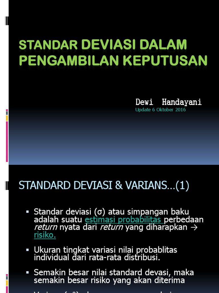 04 - PENGGUNAAN STANDAR DEVIASI, VARIANS & KOEFISIEN VARIASI - Update 6 ...